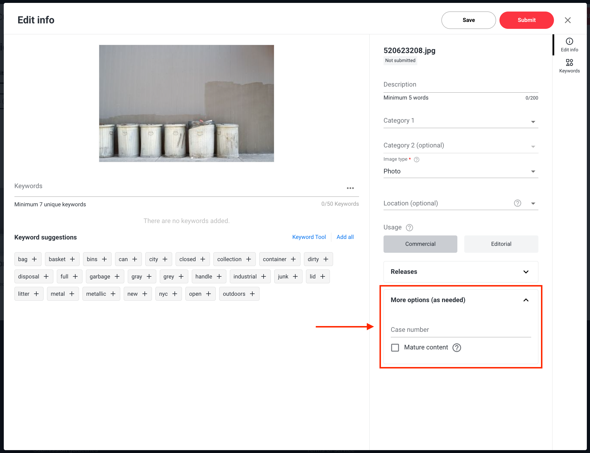 How do I use the “More options (as needed)" option? - Shutterstock ...